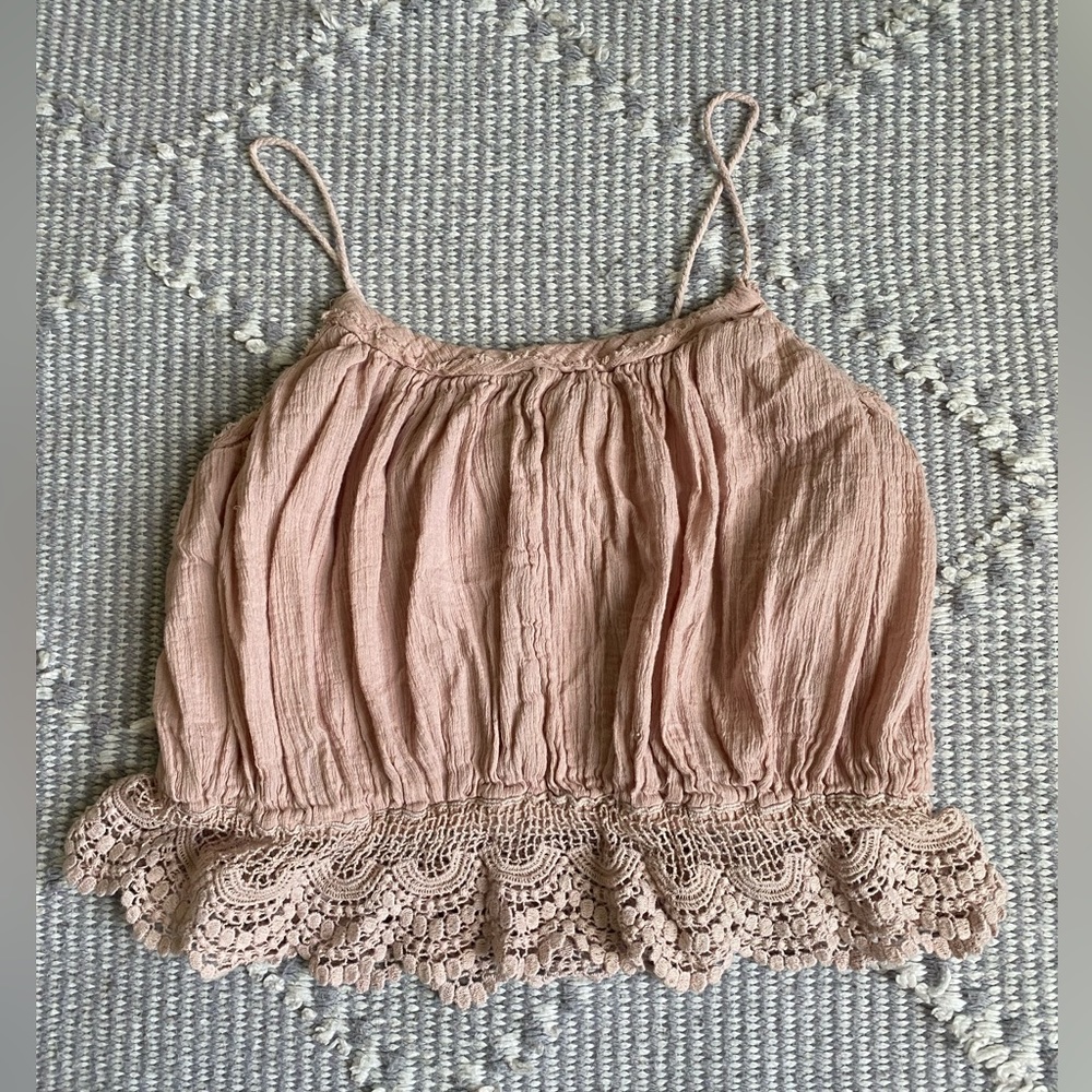 Free People Pink Boho Tube Top With Adjustable Ties - Gem